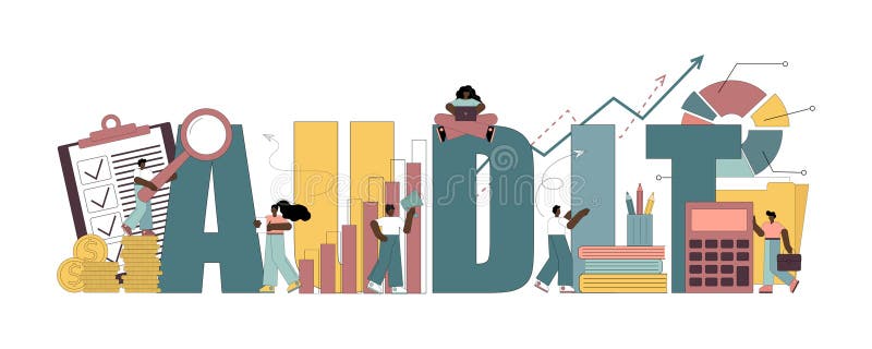 Audit Concept Illustration. Analysis, Statistics and Business Statement ...