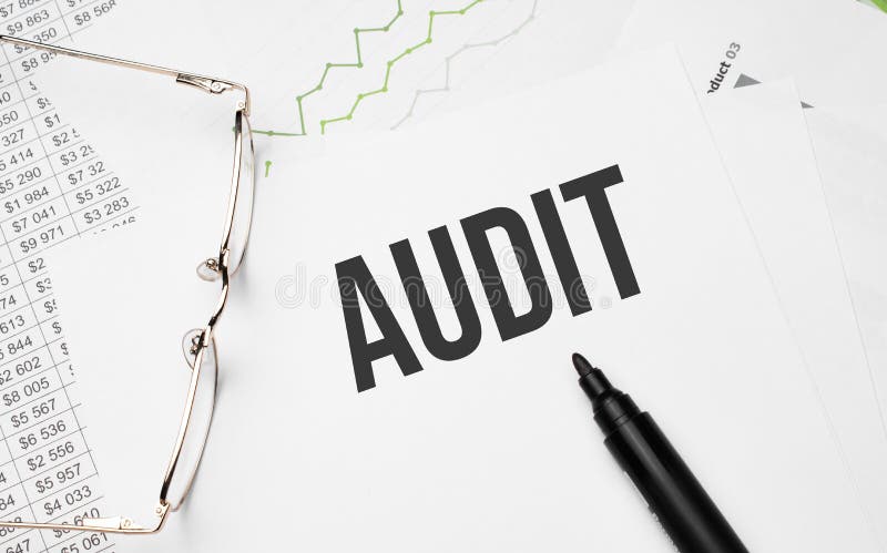 Audit. Conceptual Background with Chart ,papers, Pen and Glasses Stock ...