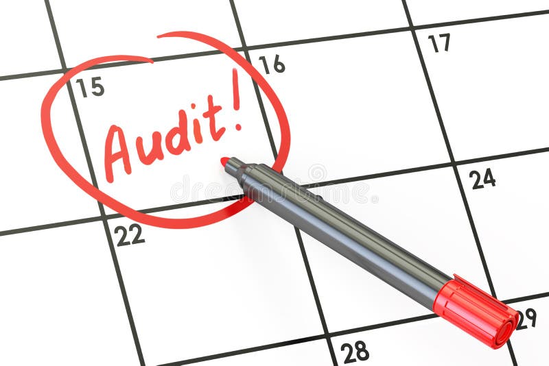 Audit Date Concept, Inscription on Calendar. 3D Rendering Stock ...