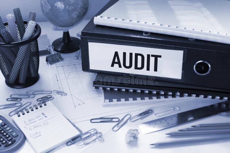 Audit File Cabinet Label Against Rustic Wood Stock Photo - Image of ...