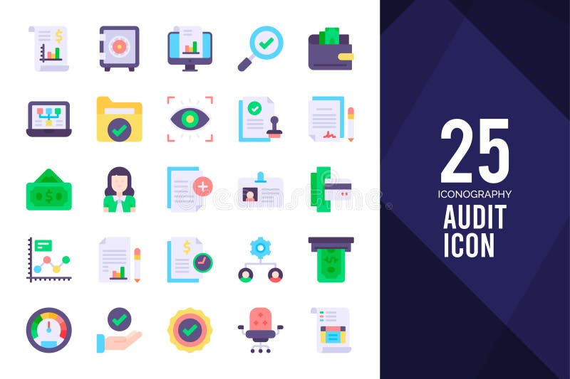 25 Audit Flat Icon Pack. Vector Illustration Stock Vector ...