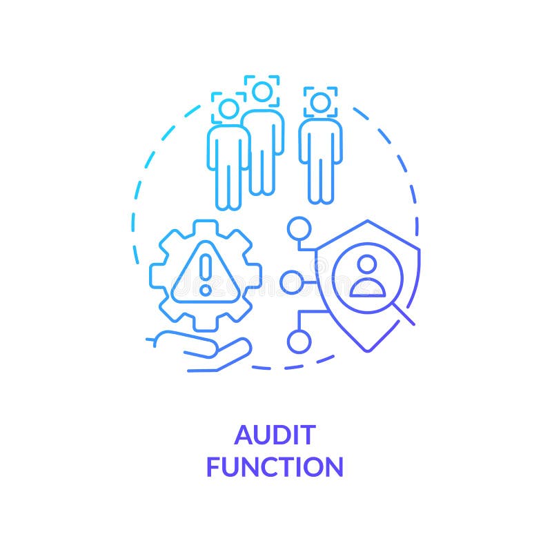 Audit Function Blue Gradient Concept Icon Stock Vector - Illustration ...