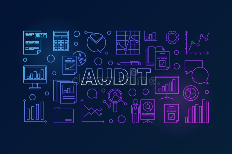 Audit Horizontal Vector Colorful Banner Stock Vector - Illustration of ...