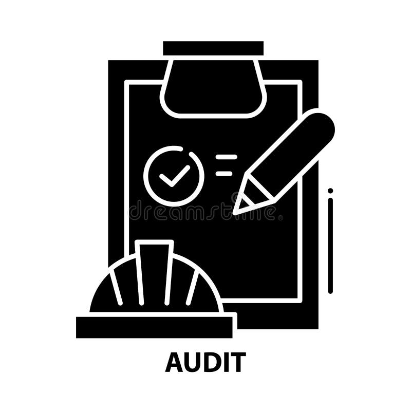 Audit Icon, Black Vector Sign with Editable Strokes, Concept ...