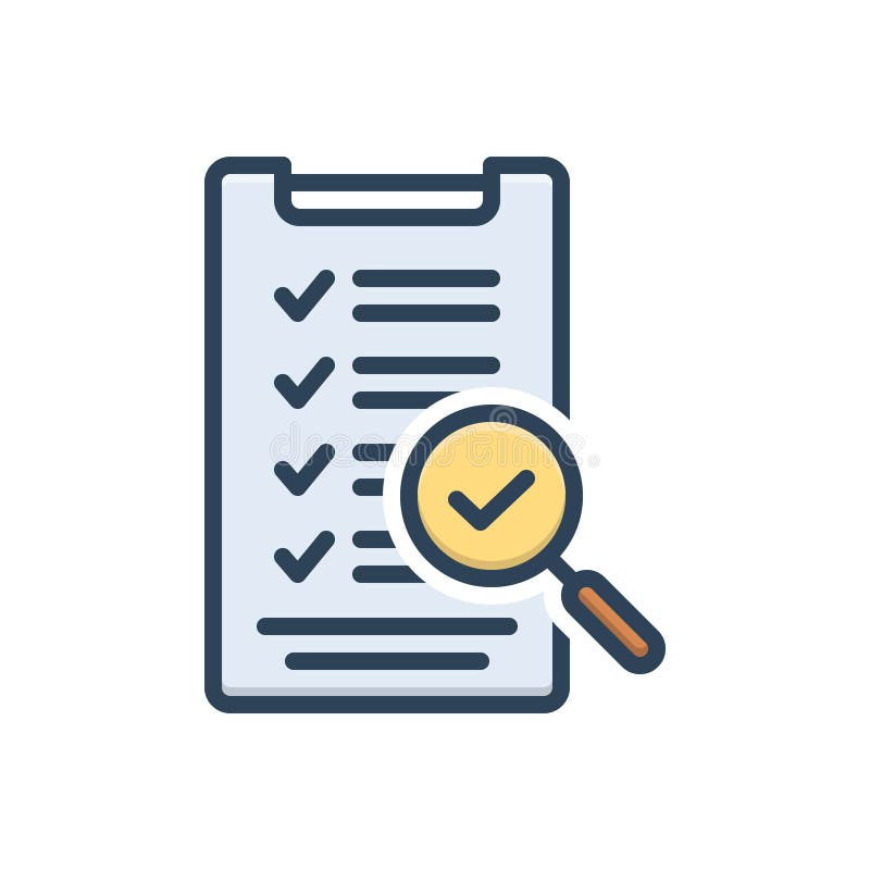 Color Illustration Icon for Audit, Inspect and Examine Stock ...