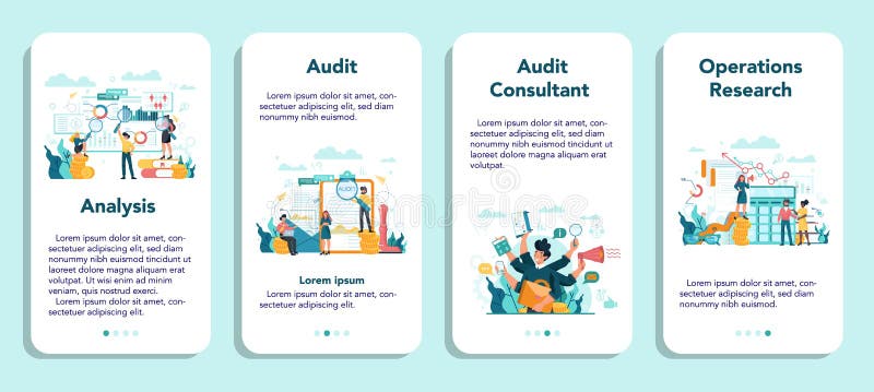 Audit Mobile Application Banner Set. Business Operation Research Stock ...