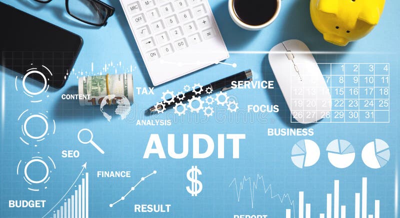 Audit. Organigrammes D'objets Graphiques Et Mots. Concept D'entreprise Image stock - Image du ...