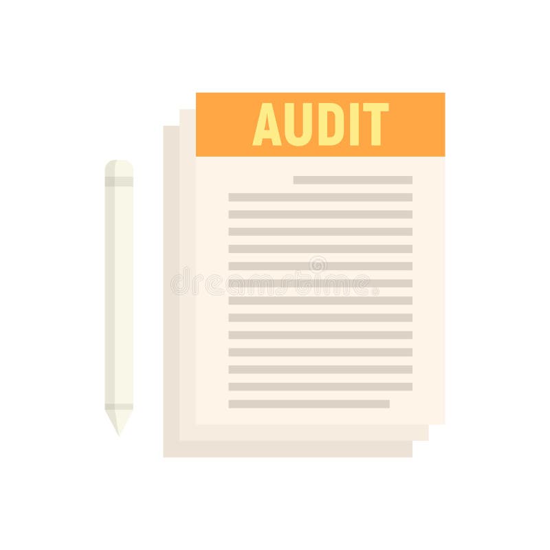 Audit Papers Icon Flat Isolated Vector Stock Vector - Illustration of ...