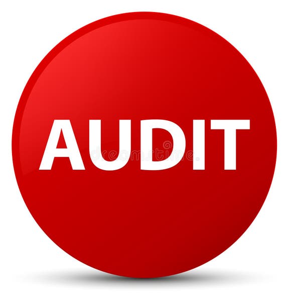 Audit red round button stock illustration. Illustration of scrutiny ...