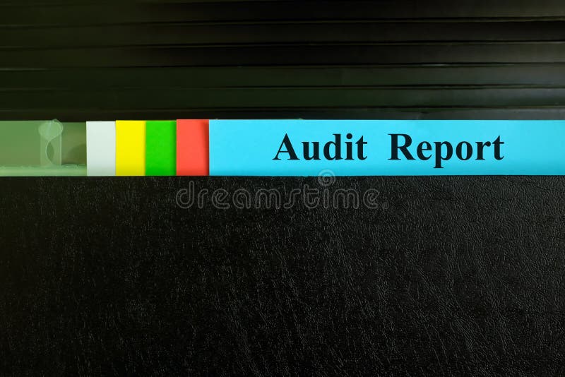 Audit Report File Record in Black Binder Folder. Auditing in Company ...