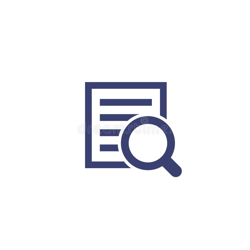 Audit, Review Icon on White Stock Vector - Illustration of procedure ...