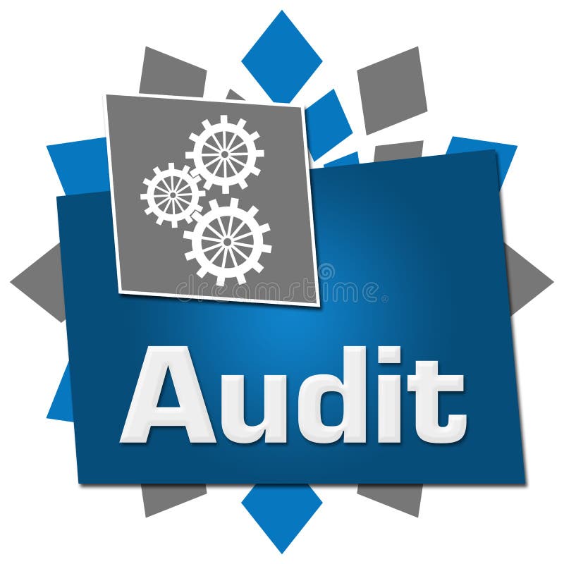 Audit Blue Grey Circular Squares Symbol Stock Illustration ...