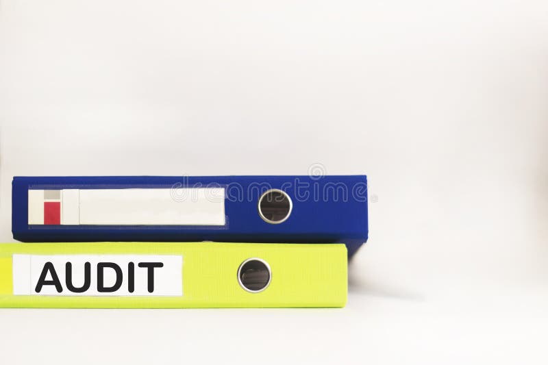 Audit Topic. Folder with the Word AUDIT, on a White Background Stock ...