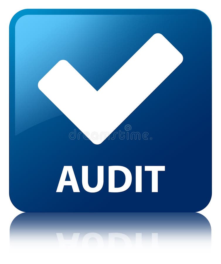 Audit (validate Icon) Blue Square Button Stock Illustration ...