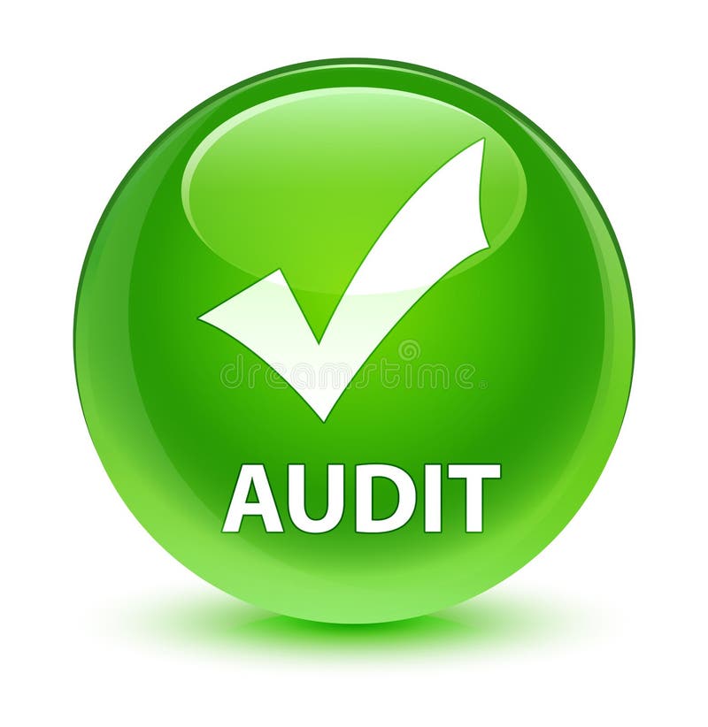 Audit (validate Icon) Glassy Green Round Button Stock Illustration ...