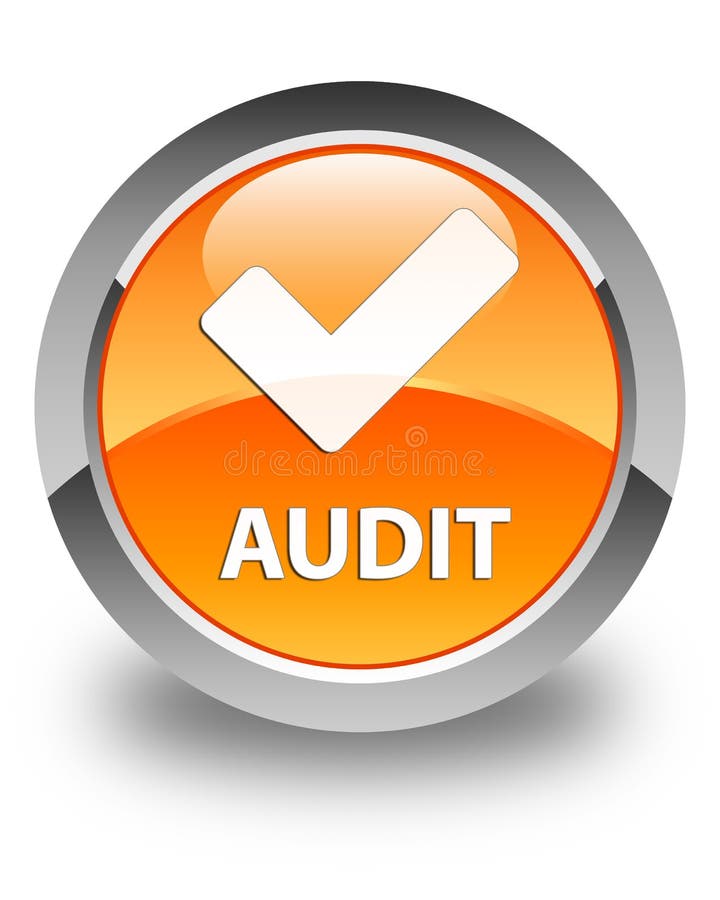 Audit (validate Icon) Glossy Orange Round Button Stock Illustration ...