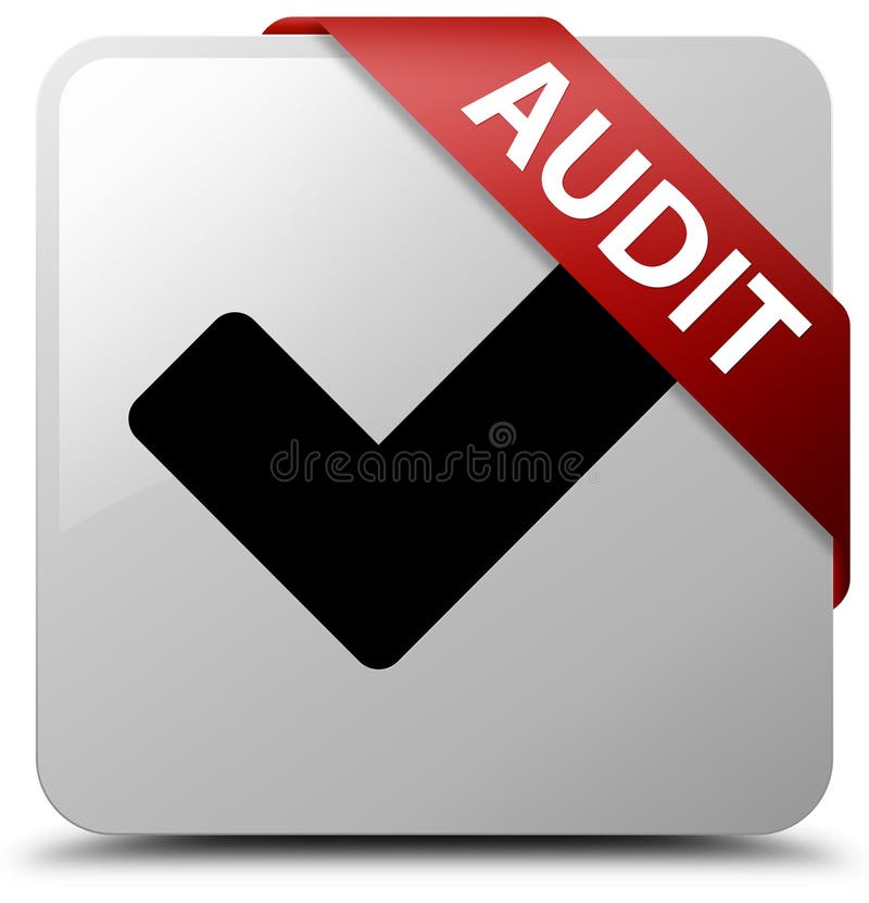 Audit (validate Icon) White Square Button Red Ribbon in Corner Stock ... Audit (validate Icon) White Square Button Red Ribbon in Corner Stock ...