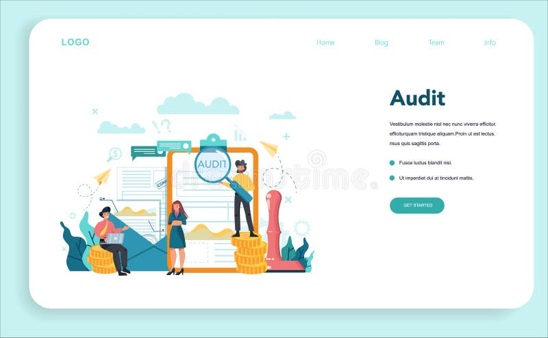 Audit Web Banner or Landing Page. Business Operation Research Stock ...