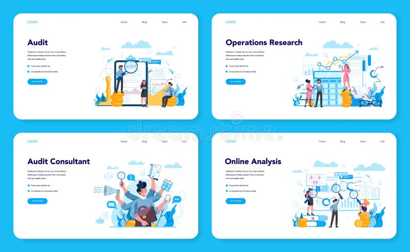 Audit Web Banner or Landing Page Set. Business Operation Research Stock ...