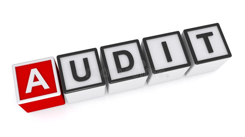 Audit Word. Concept Table with People, Letters and Icons. Colored Flat ...