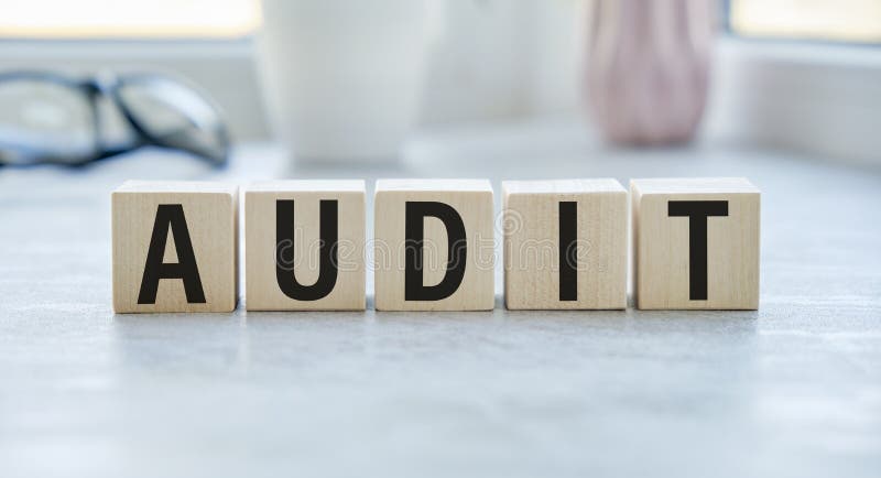 AUDIT Word from Wooden Blocks on the Gray Desk Stock Image - Image of ...