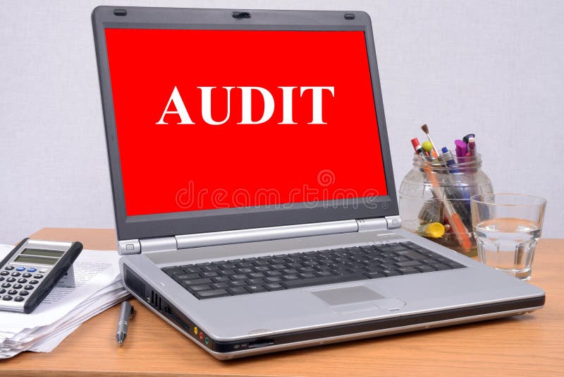 Audit Written on Laptop Screen Stock Photo - Image of concept ...