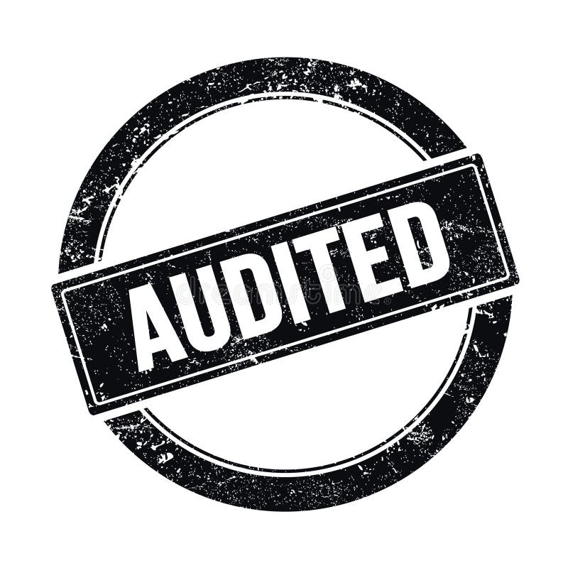 AUDITED Text on Black Grungy Round Stamp Stock Illustration ...