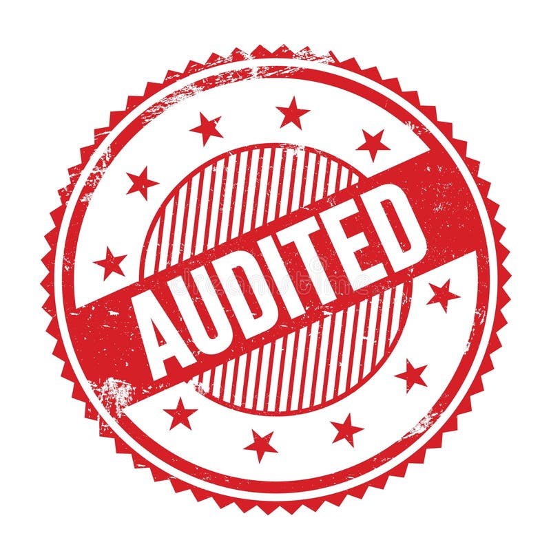 AUDITED Text Written on Red Grungy Round Stamp Stock Illustration ...