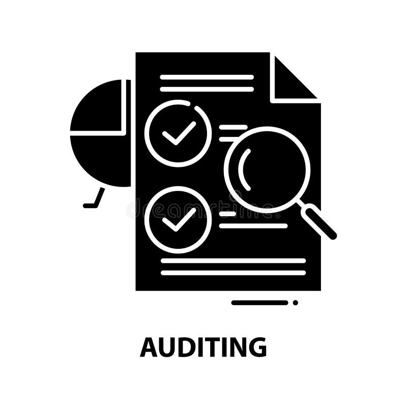 Auditing Icon, Black Vector Sign with Editable Strokes, Concept ...