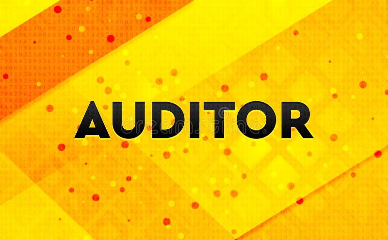 Auditor Abstract Digital Banner Yellow Background Stock Illustration ...