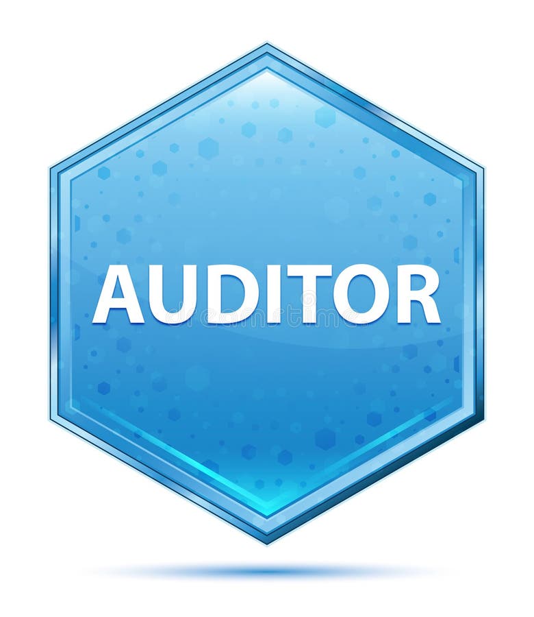Auditor Crystal Blue Hexagon Button Stock Illustration - Illustration ...