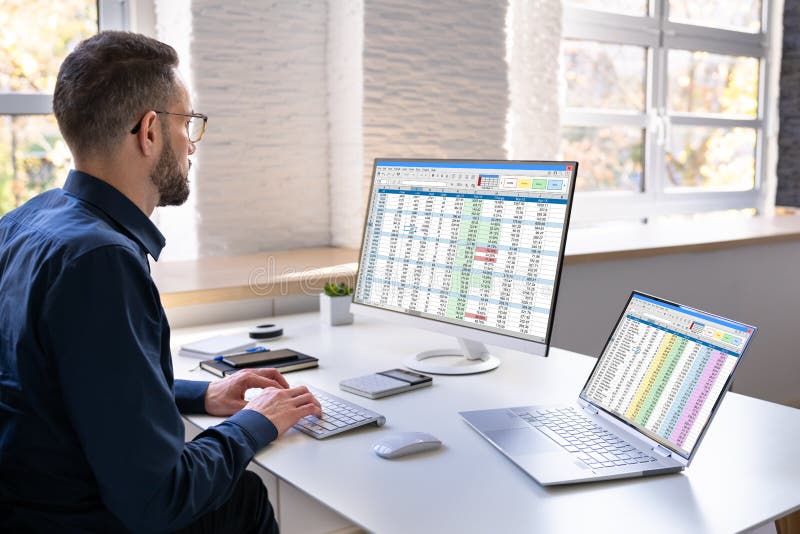 Auditor Employee and Data Analyst Stock Photo - Image of notebook ...