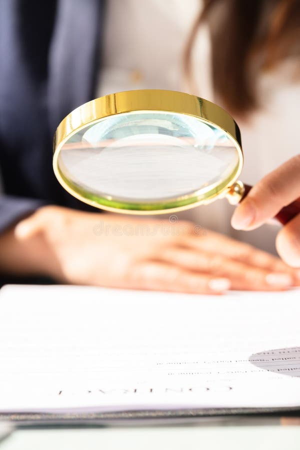 Law Investigation, Magnifying Glass with Document Stock Photo - Image ...