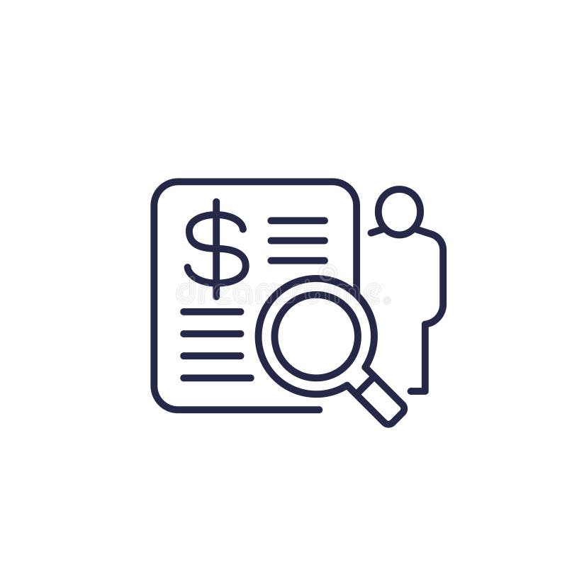 Auditor Icon, Financial Inspector Line Vector Stock Vector ...
