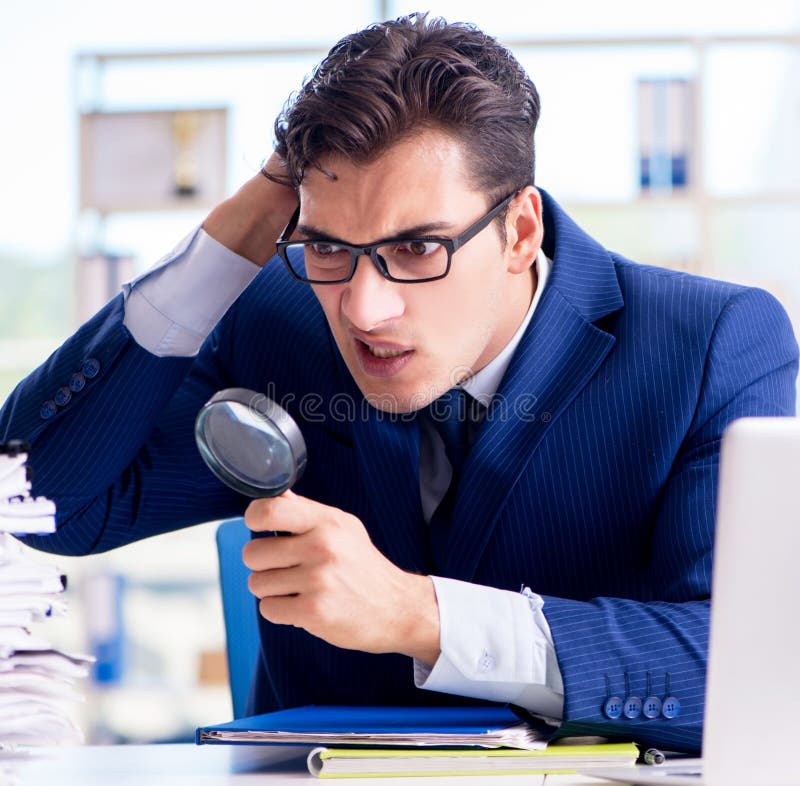 Auditor Looking for Errors in the Financial Statements Stock Image ...