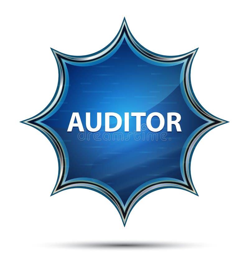 Auditor Magical Glassy Sunburst Blue Button Stock Illustration ...