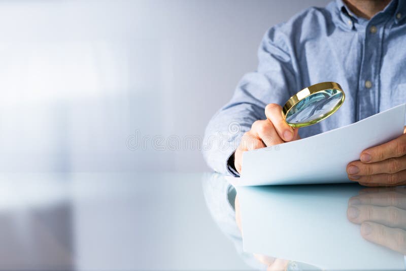 Auditor Using Magnifying Glass for Audit Stock Photo - Image of audit ...