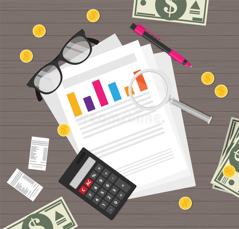 Auditor Work Desk, Accounting Paperwork, Business Research, Financial ...