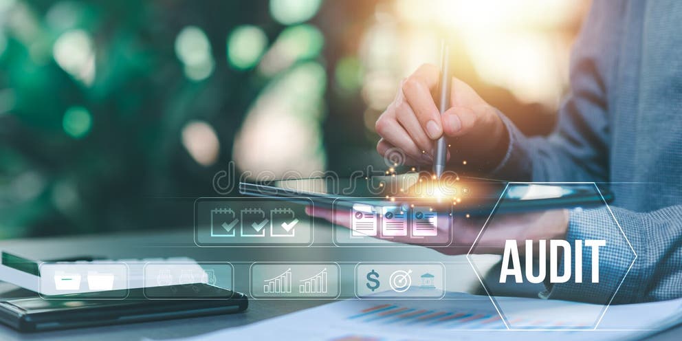 Auditor Worker Working with Document Folder ,Management of Important ...