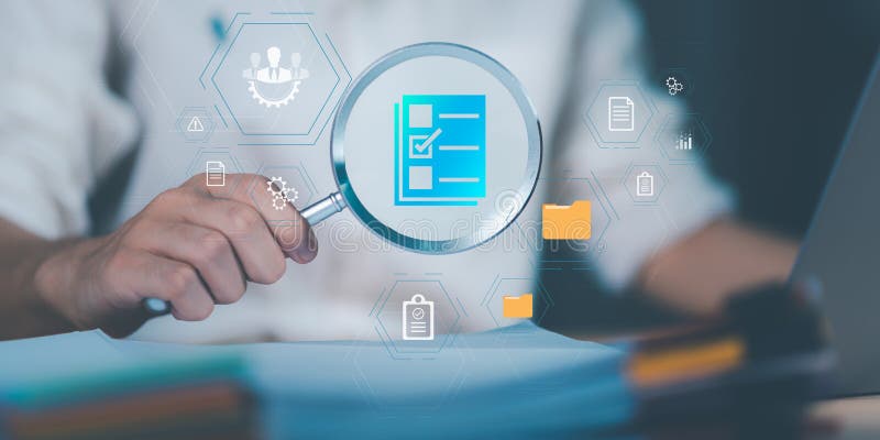 Auditor Worker Working with Document Folder ,Management of Important ...