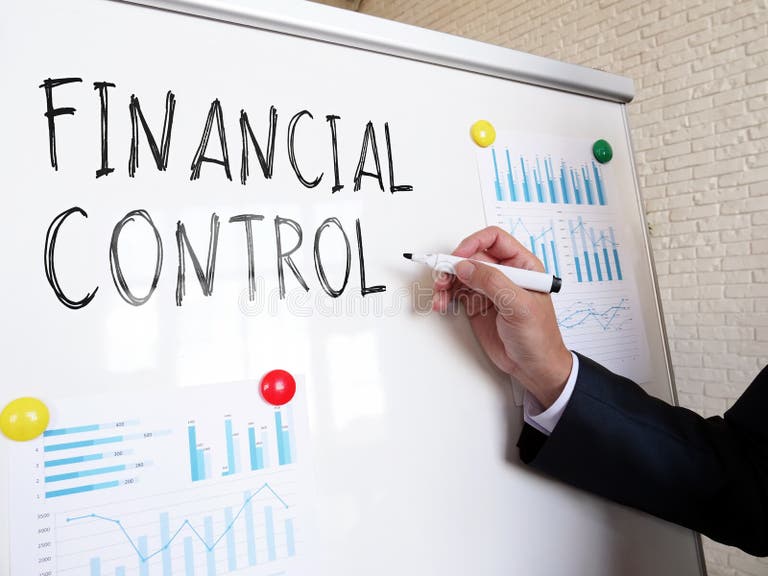 The Auditor Writes the Words Financial Control on the Board. Stock ...