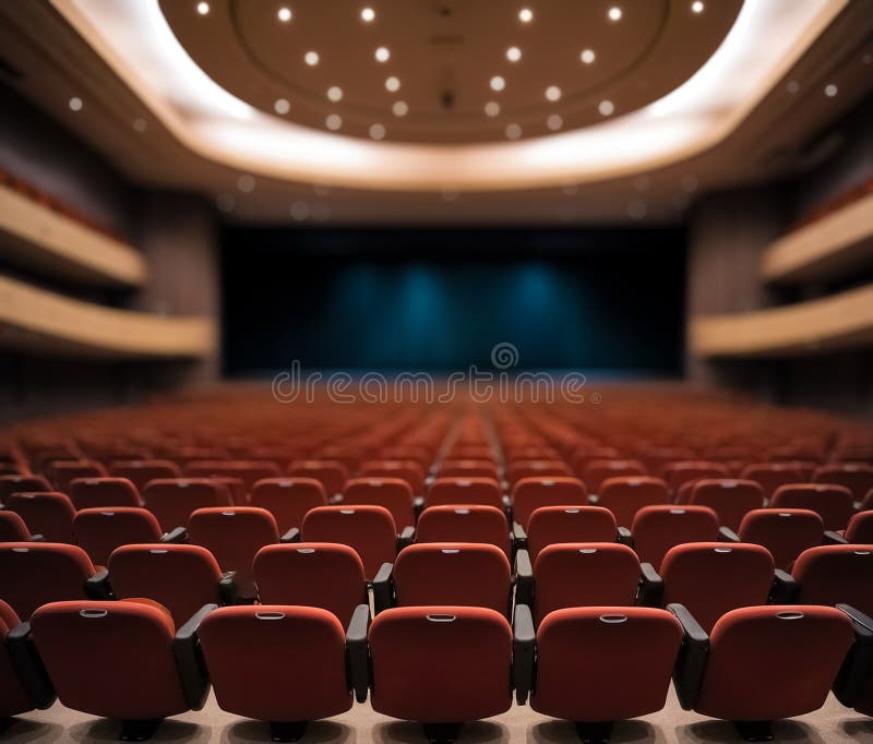 Auditorium Chairs and Convention Hall Walls Background. Generative AI ...