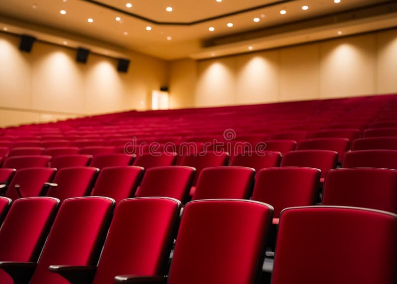 Auditorium Chairs and Convention Hall Walls Background. Generative AI ...