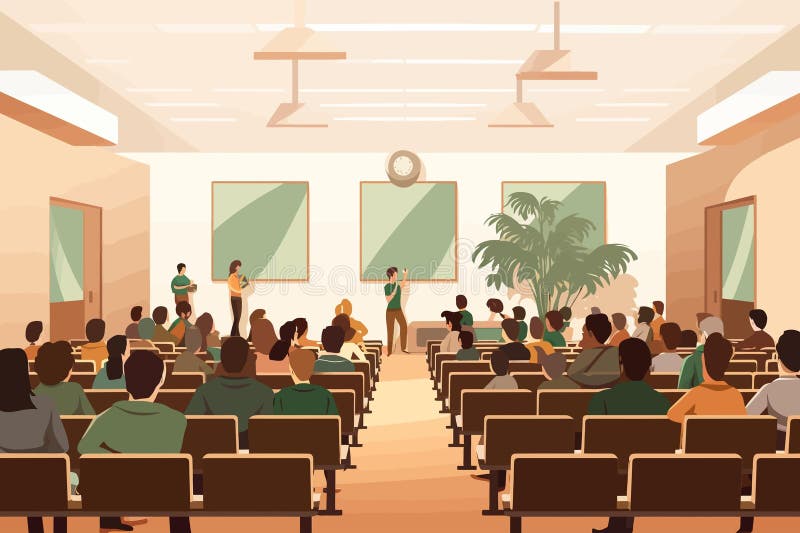 Auditorium with Diverse Students Vector Flat Isolated Illustration ...