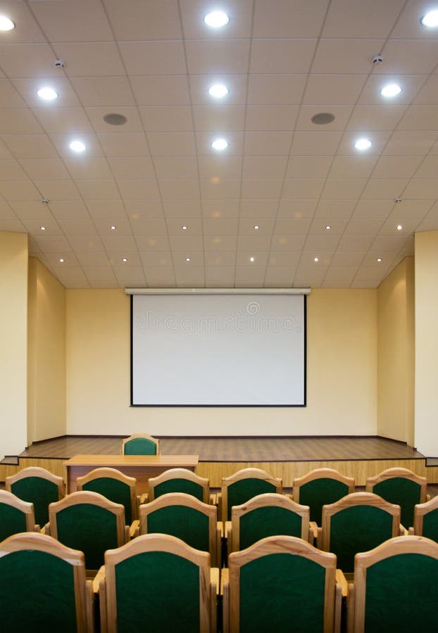 Modern Auditorium Hall with Tribune Stock Photo - Image of interior ...