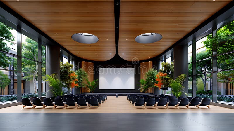 Auditorium Interior with Modern Design and Natural Light Stock Image ...