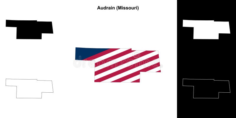 Audrain outline map stock vector. Illustration of shape - 323980665