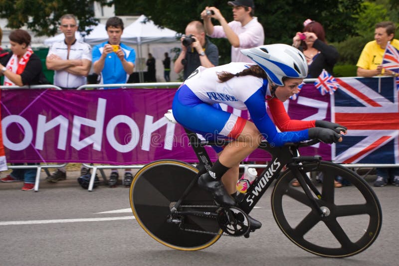 Audrey Cordon in the Olympic Time Trial Editorial Photography - Image ...