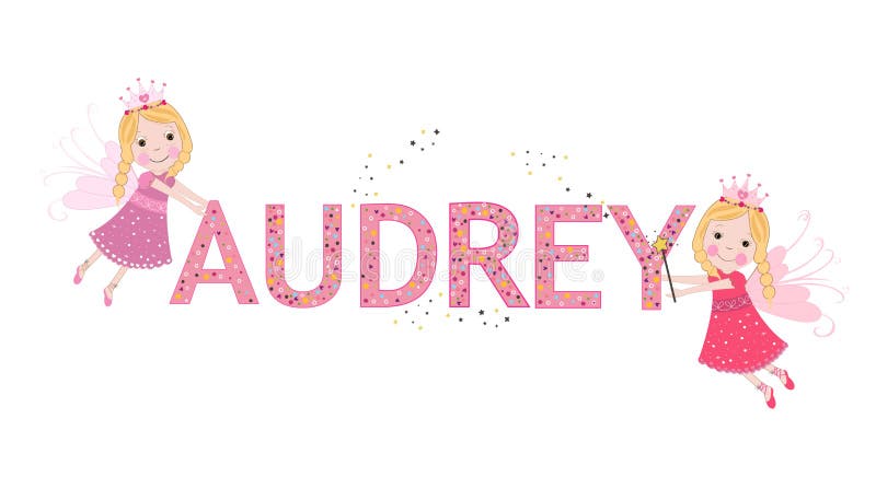 Audrey Female Name Decorative Lettering Type Design Stock Vector ...