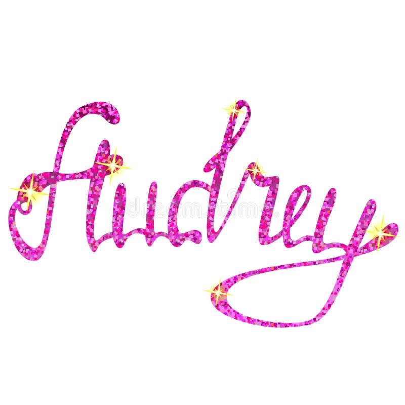 Audrey Name Lettering Tinsels Stock Vector - Illustration of card, star ...